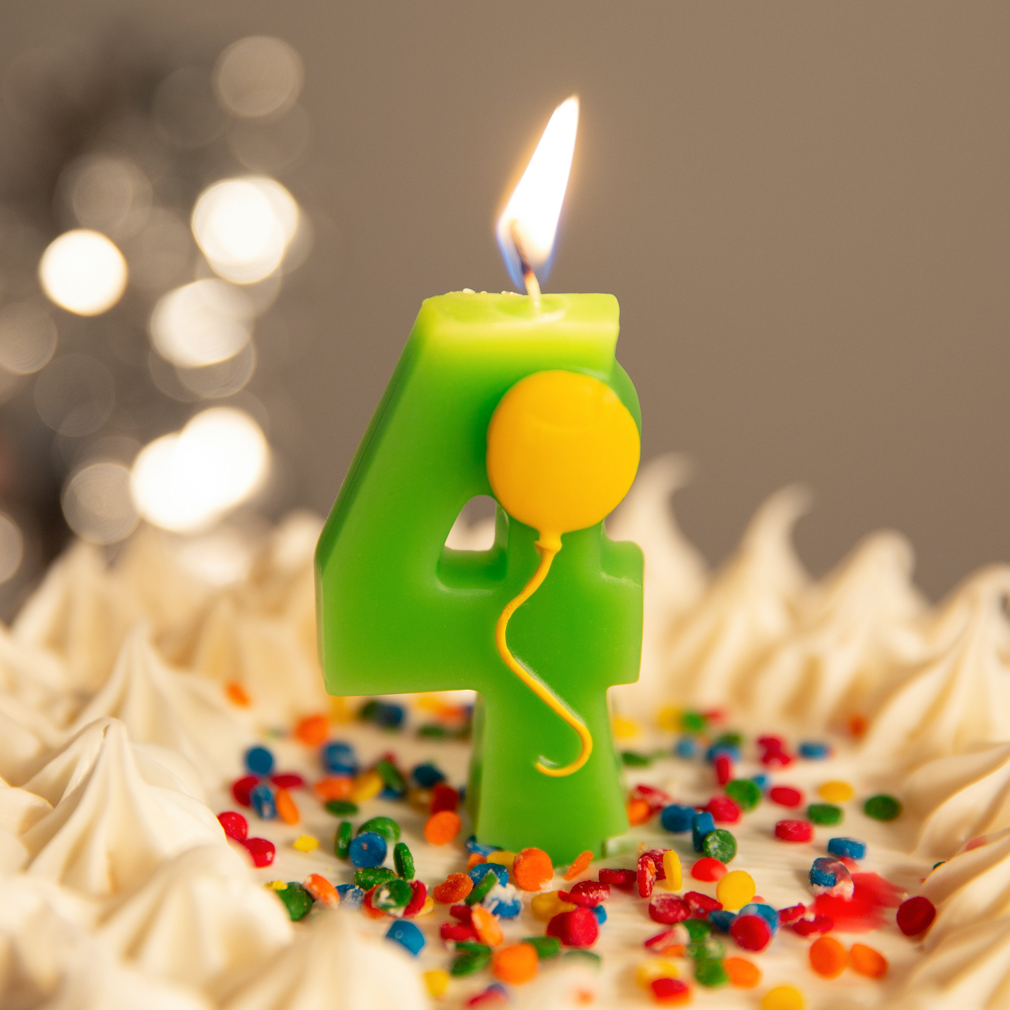 Green Number 4 Cake